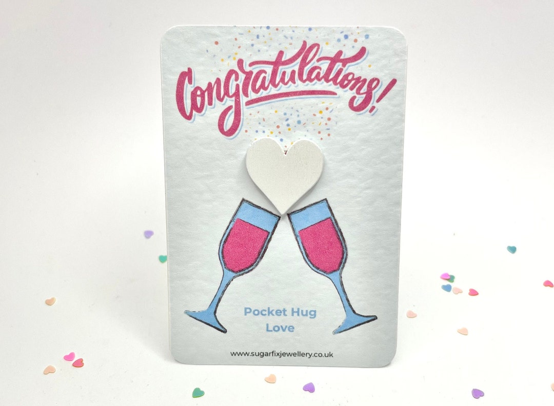 Congratulations Card, Pocket Hug Keepsake, Free Gift Bag Included - Etsy