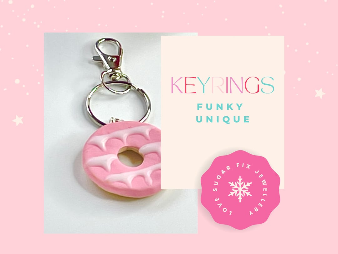 Fun Party Ring Biscuit Keyring Keyfob Keychain Handmade Fimo - Etsy