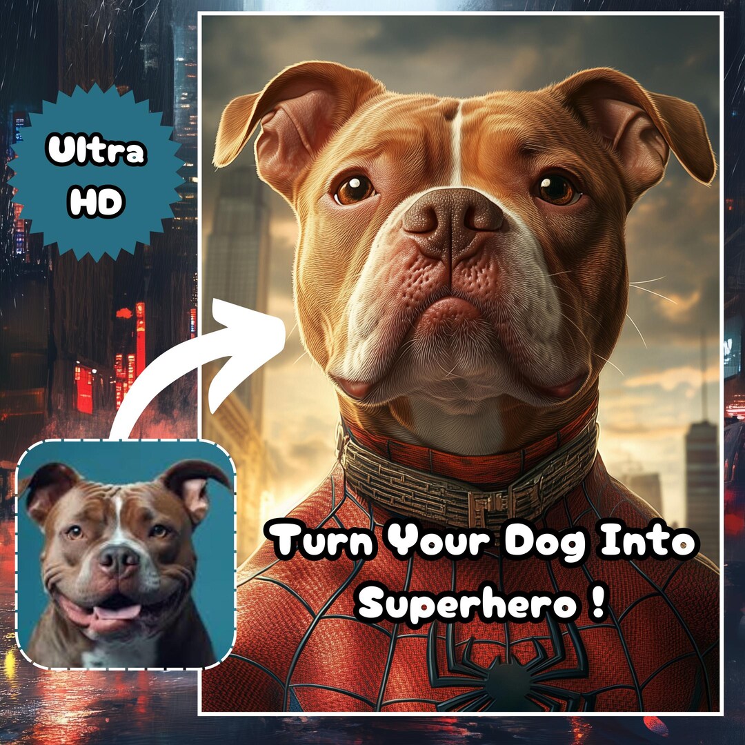 Portrait of Dog, Dog Superheroes, Custom Pet, Marvel Poster , Custom ...