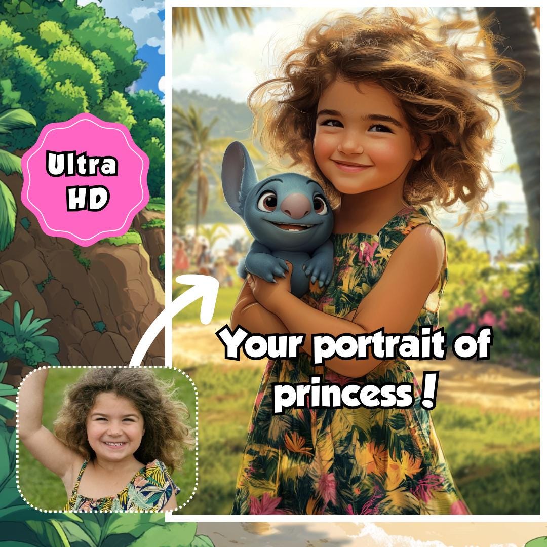 Portrait of Princess Disney, Lilo Stitch, Lilo and Stitch, Disney ...