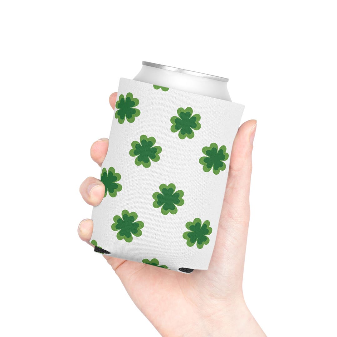 St. Patrick's Day Can Cooler - Lucky Clover Beverage Holder, Reusable ...