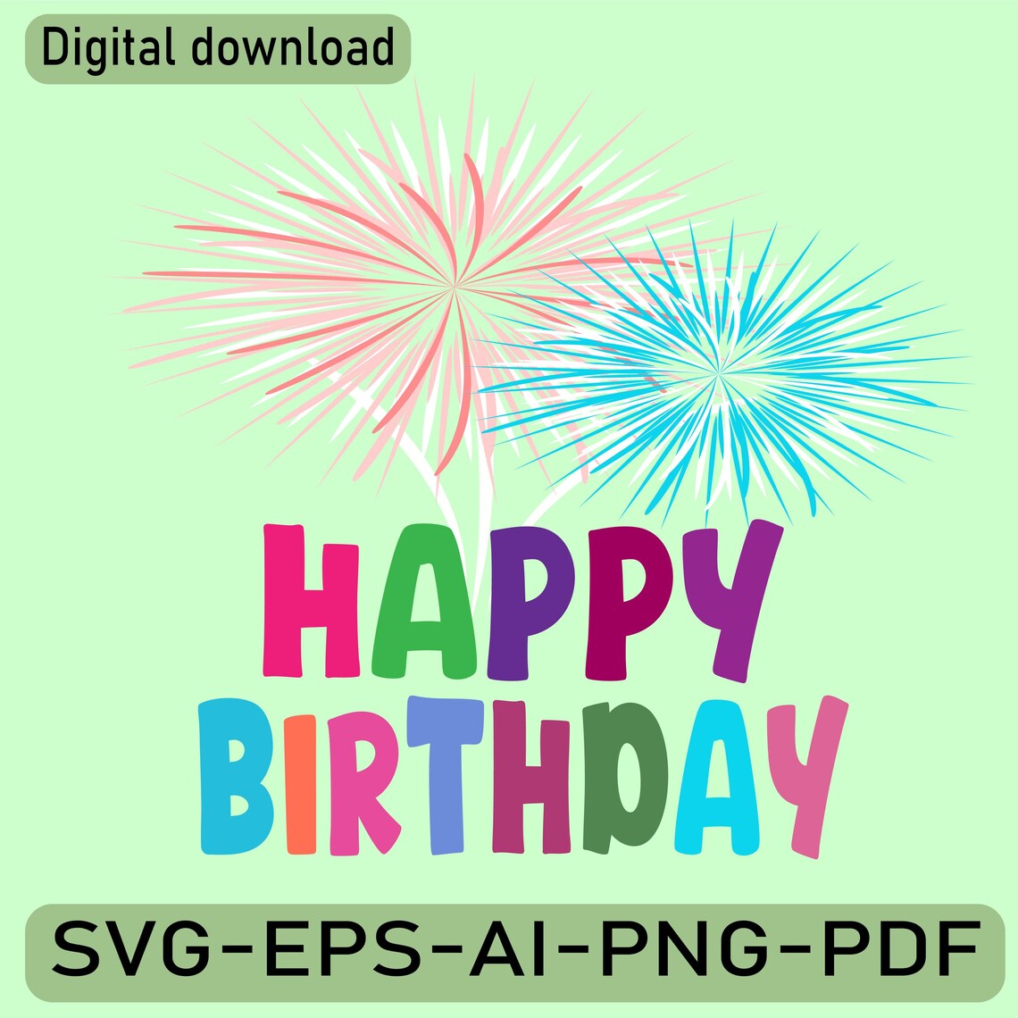 Happy Birthday Svg,pdf,eps,ai,png Cut File Birthday. - Etsy