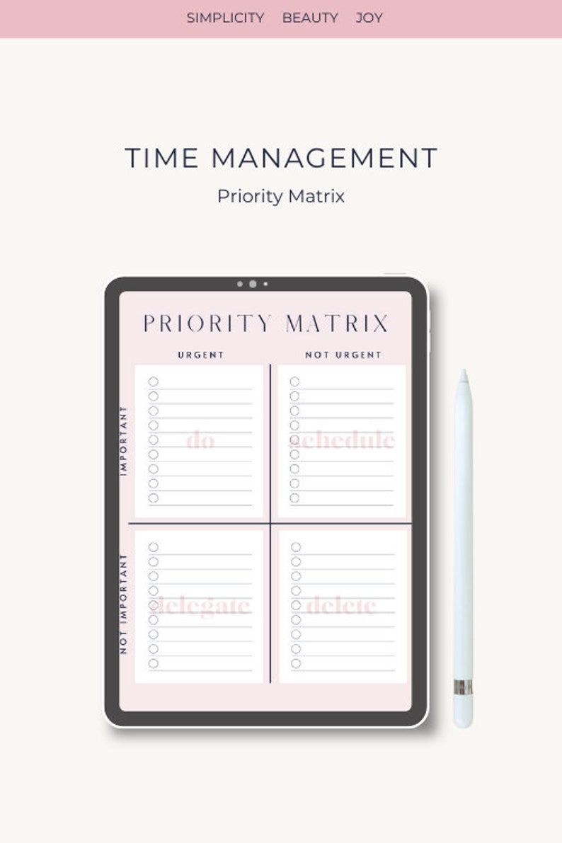 Time Management Printable Template Bundle | 7 Day Time Diary | Priority ...