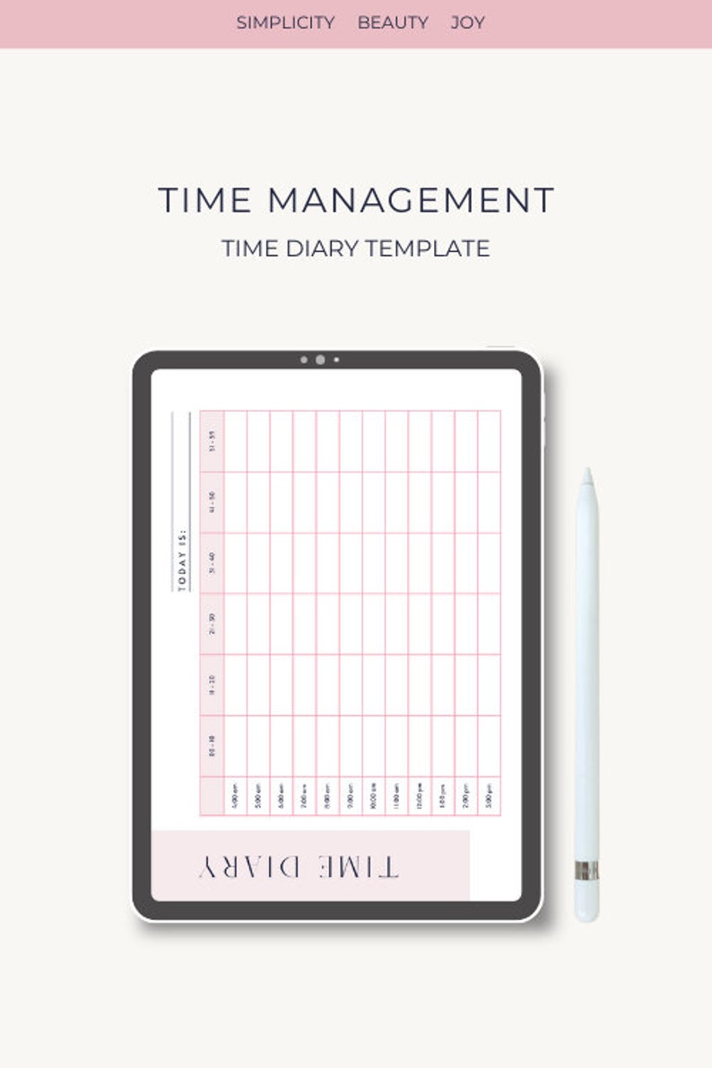 Time Management Printable Template Bundle 7 Day Time Diary Priority ...