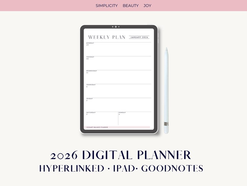 2026 Digital Planner for Moms | Minimalist iPad Goodnotes Planner (PDF ...