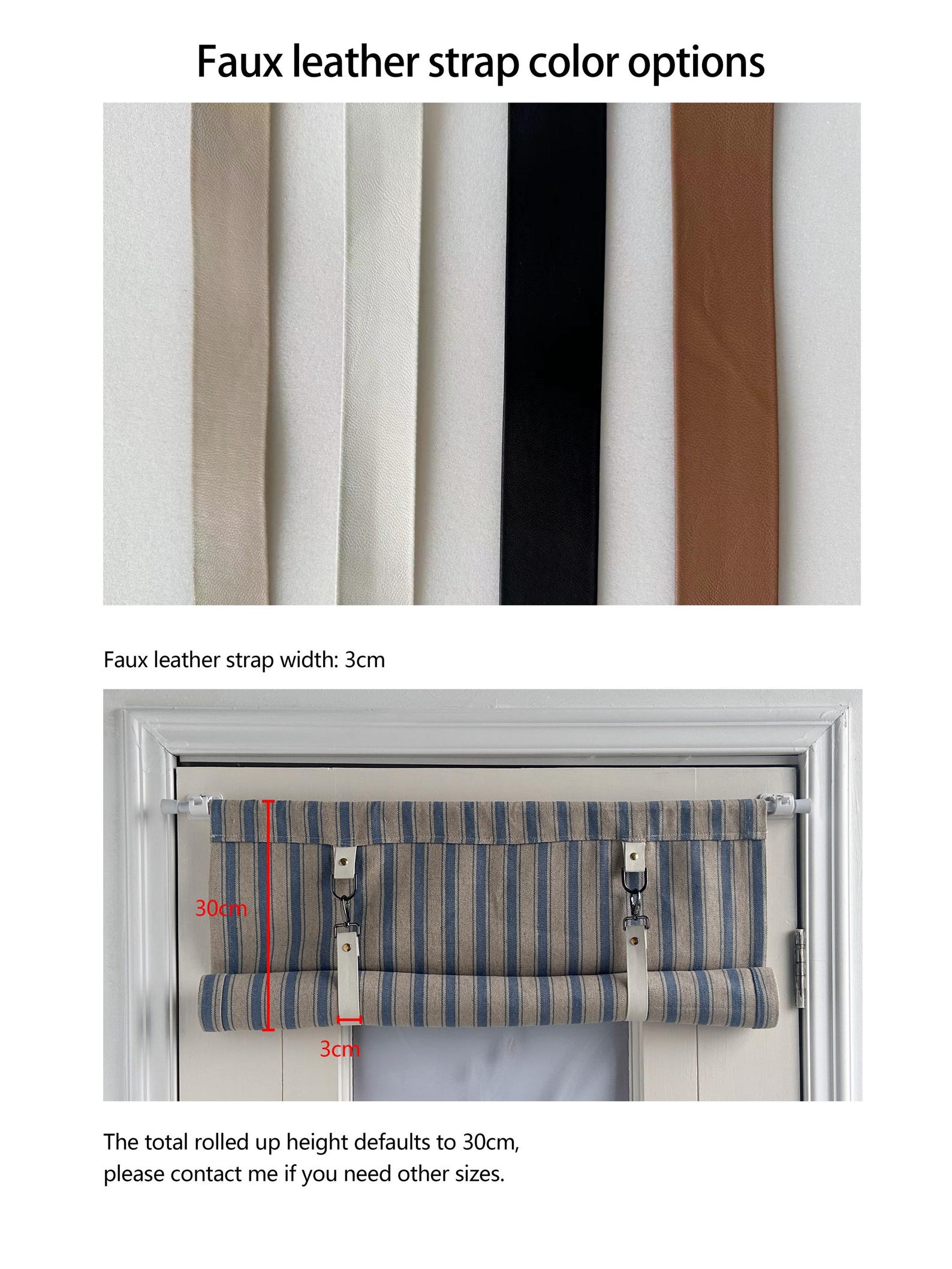 Beige Roll up Shade, French Door Curtain Valance With Velcro Attachment ...