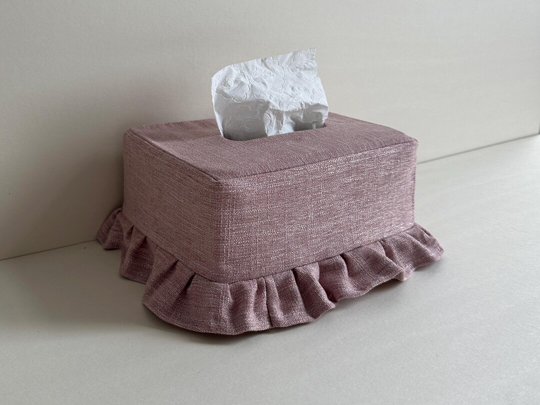 Pink Cotton Tissue Box Cover. Rectangular Tissue Box, Fabric Tissue Box ...