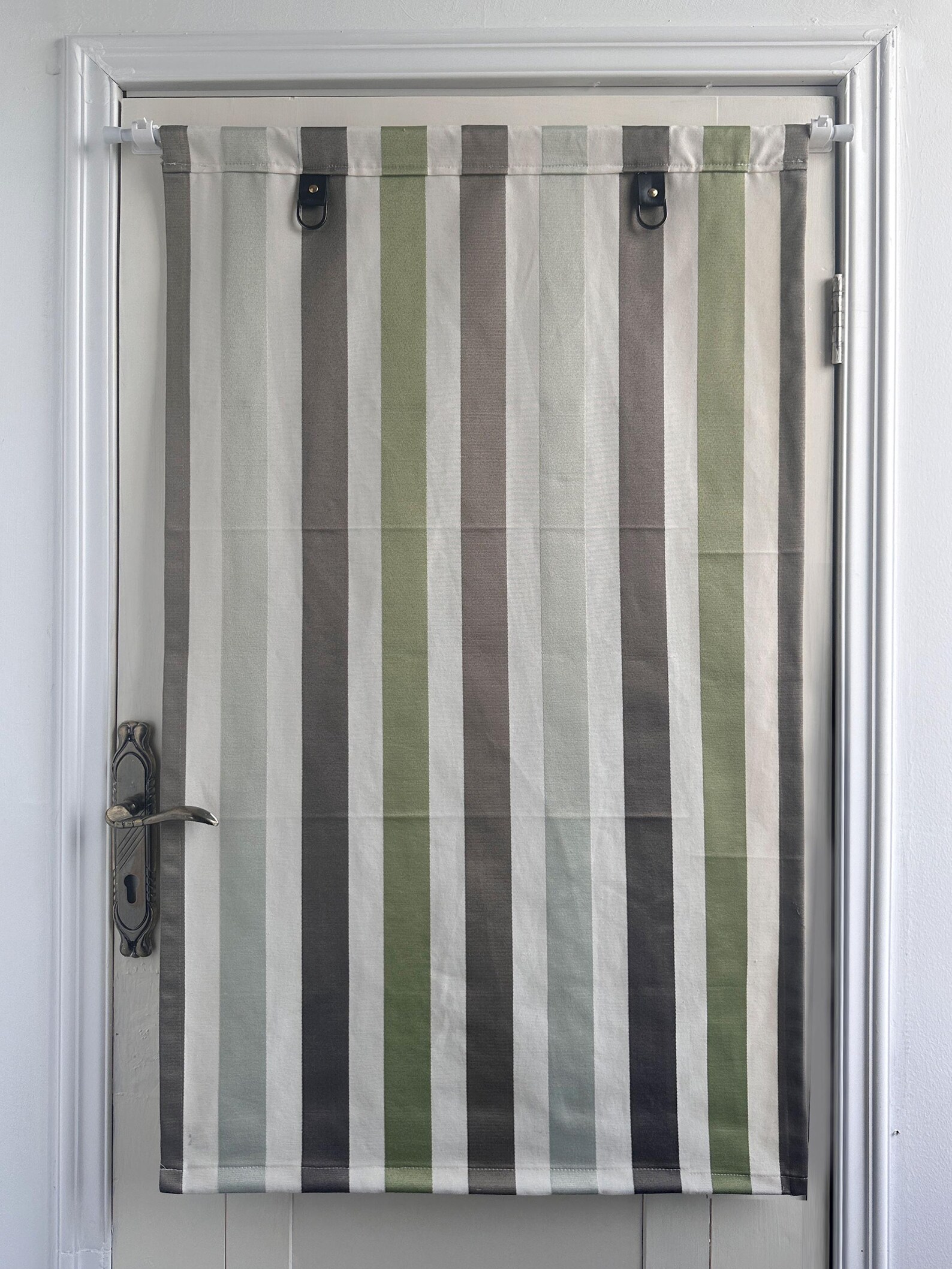 Green Striped Roller Privacy Window Shade, Custom Door Curtains - Etsy
