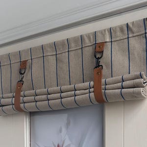 Beige Roll up Shade, French Door Curtain Valance With Velcro Attachment ...