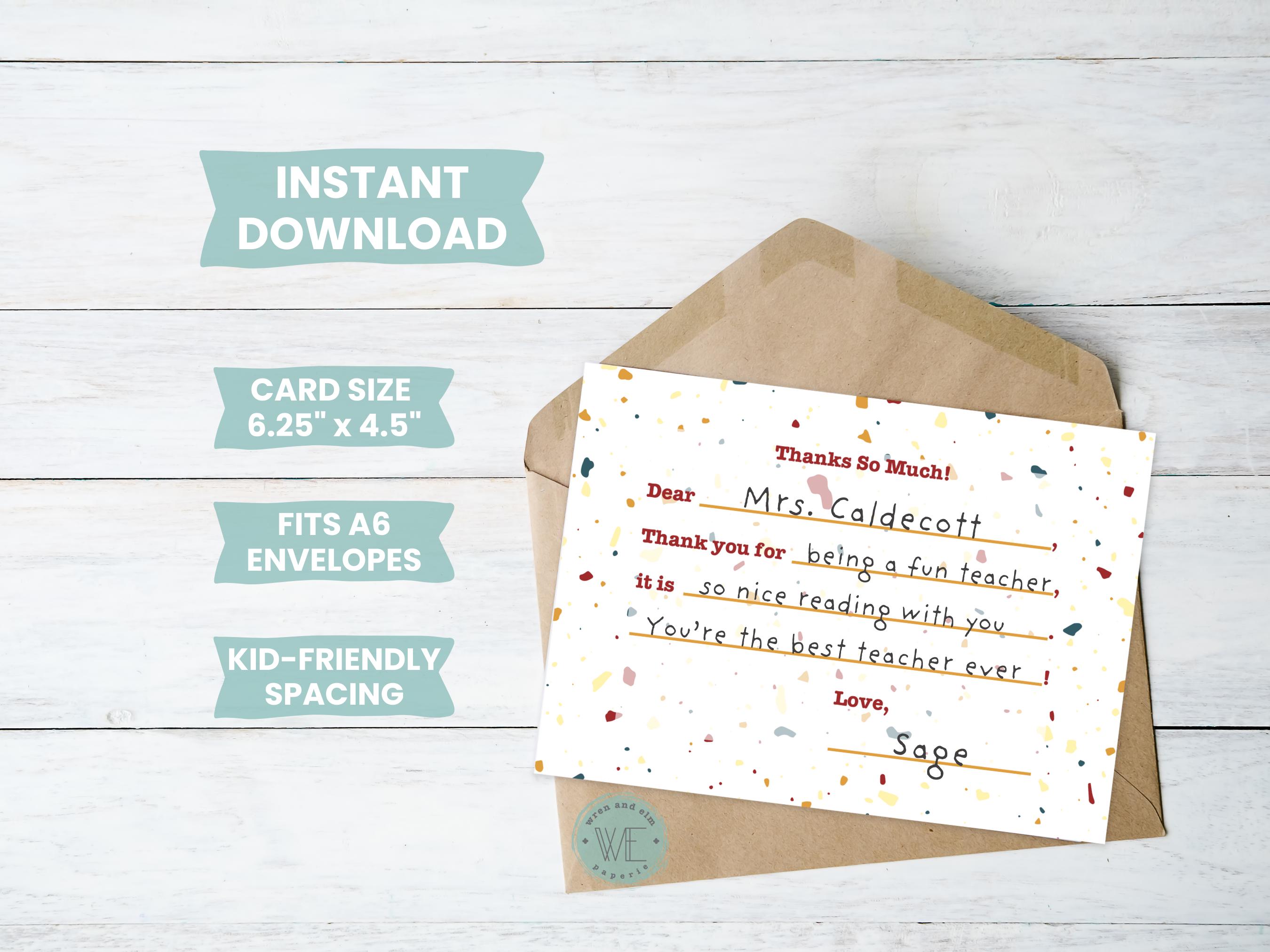 Printable Fill in the Blank Thank You Cards for Thanksgiving Instant ...