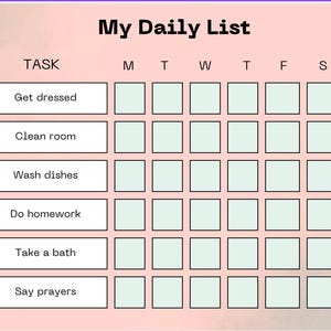 Printable Habit Tracker and Daily Task Checklist |instant PDF Download ...