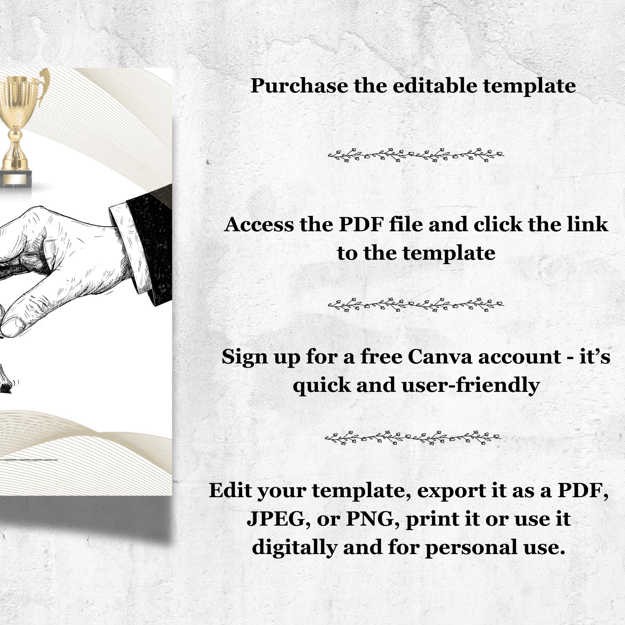 Chess Award Certificate | Editable Chess Template | Chess Competition ...