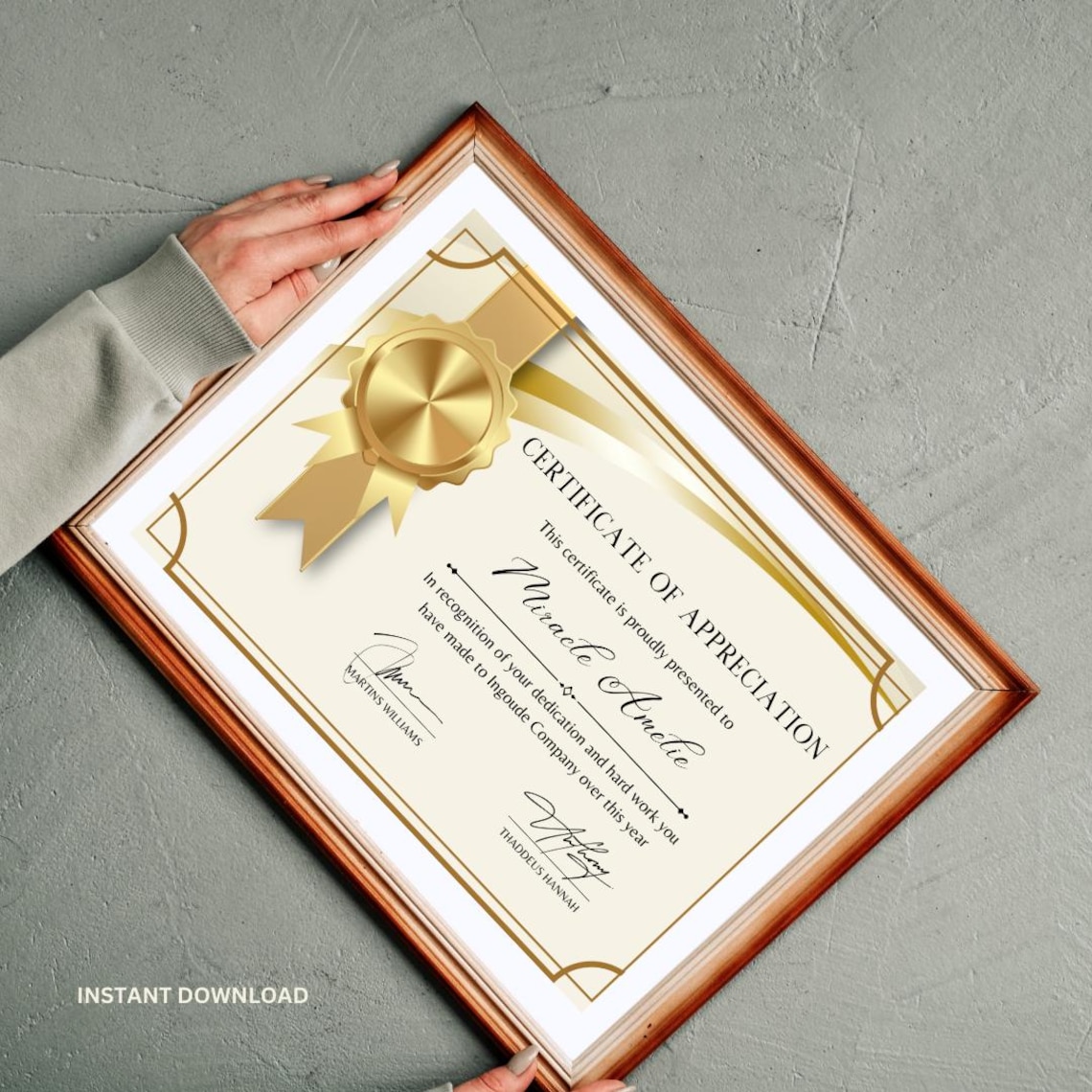 Gold Appreciation Certificate Custom Recognition Award for Achievements ...