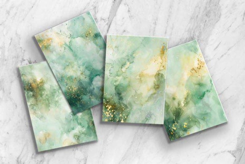 Watercolor Sage Green Background Papers Digital Scrapbook & Craft Paper ...