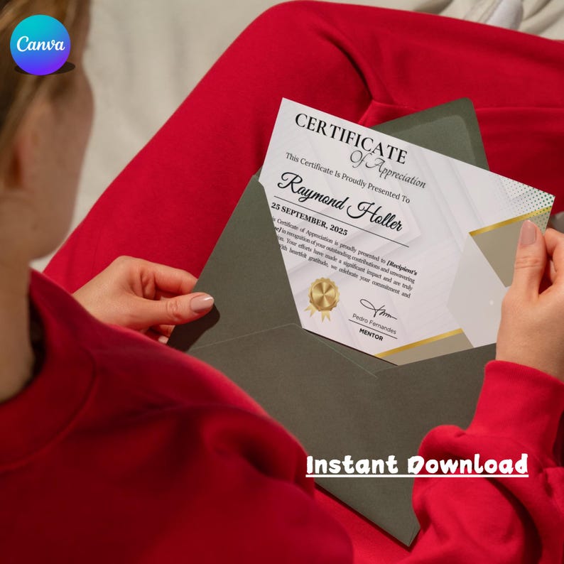 Editable Appreciation Certificate Template | Printable Award (canva) - Etsy