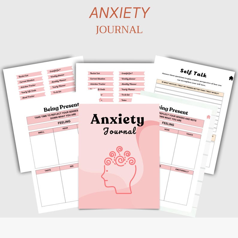 Digital Anxiety Journal | Printable Mental Health | Self-care Workbook ...