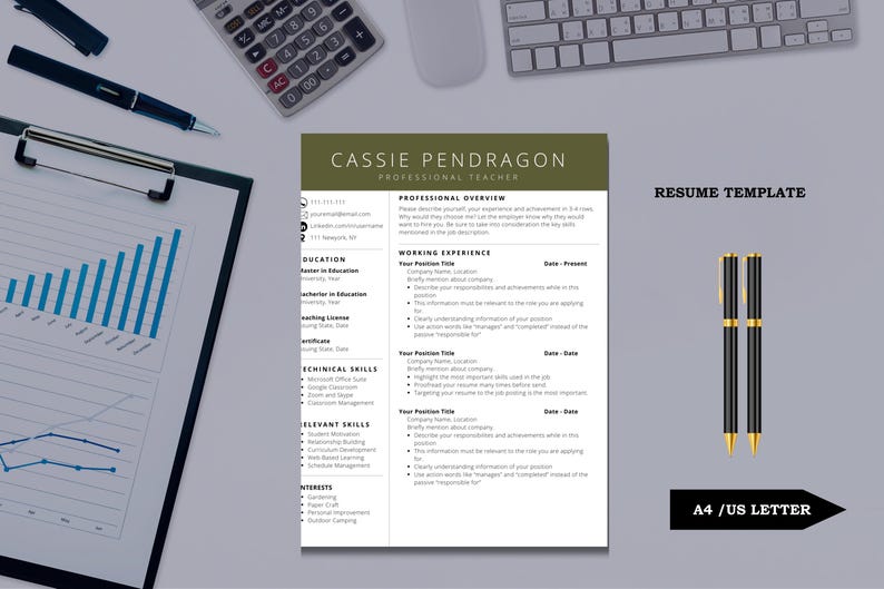 Modern Resume Template With Photo Editable Resume Template Canva CV ...