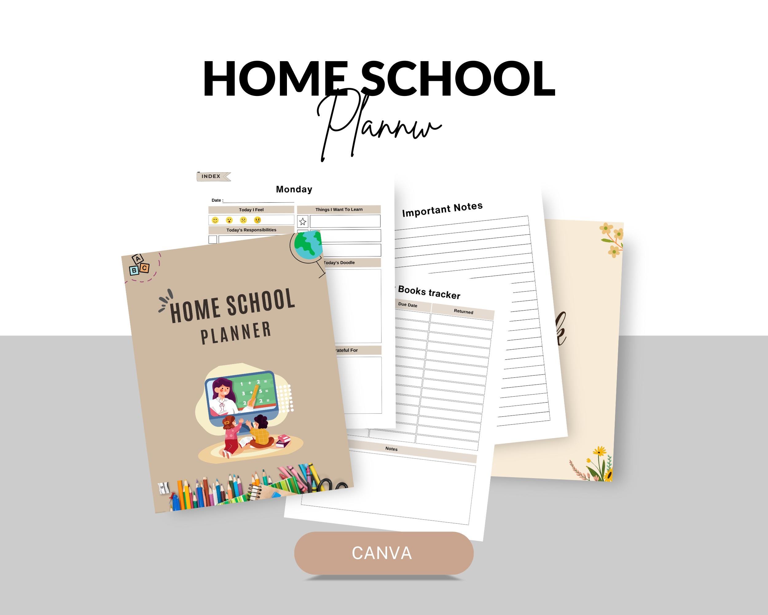Homeschool Planner 2025-2026 | Customizable Canva Teacher Organizer ...