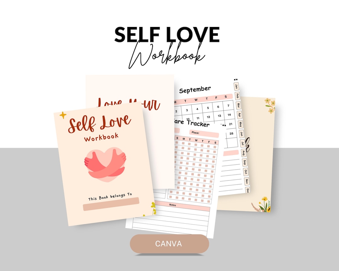 Self-love Printable Workbook | Anxiety Journal, Affirmation Tracker ...