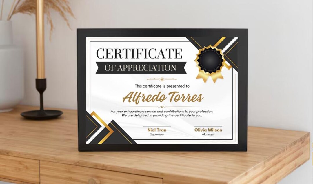 Appreciation Certificate Template Editable Canva Certificate Printable ...