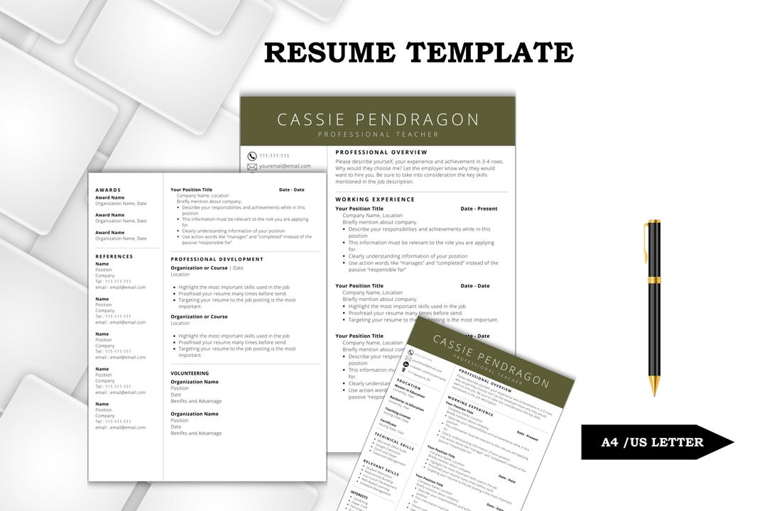 Modern Resume Template With Photo Editable Resume Template Canva CV ...
