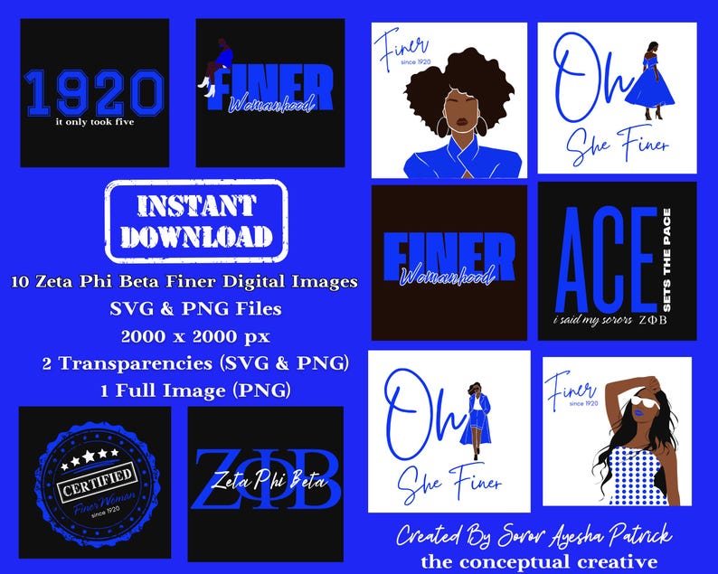 Zeta Phi Beta SVG PNG Bundle: Finer Womanhood Graphics (digital ...