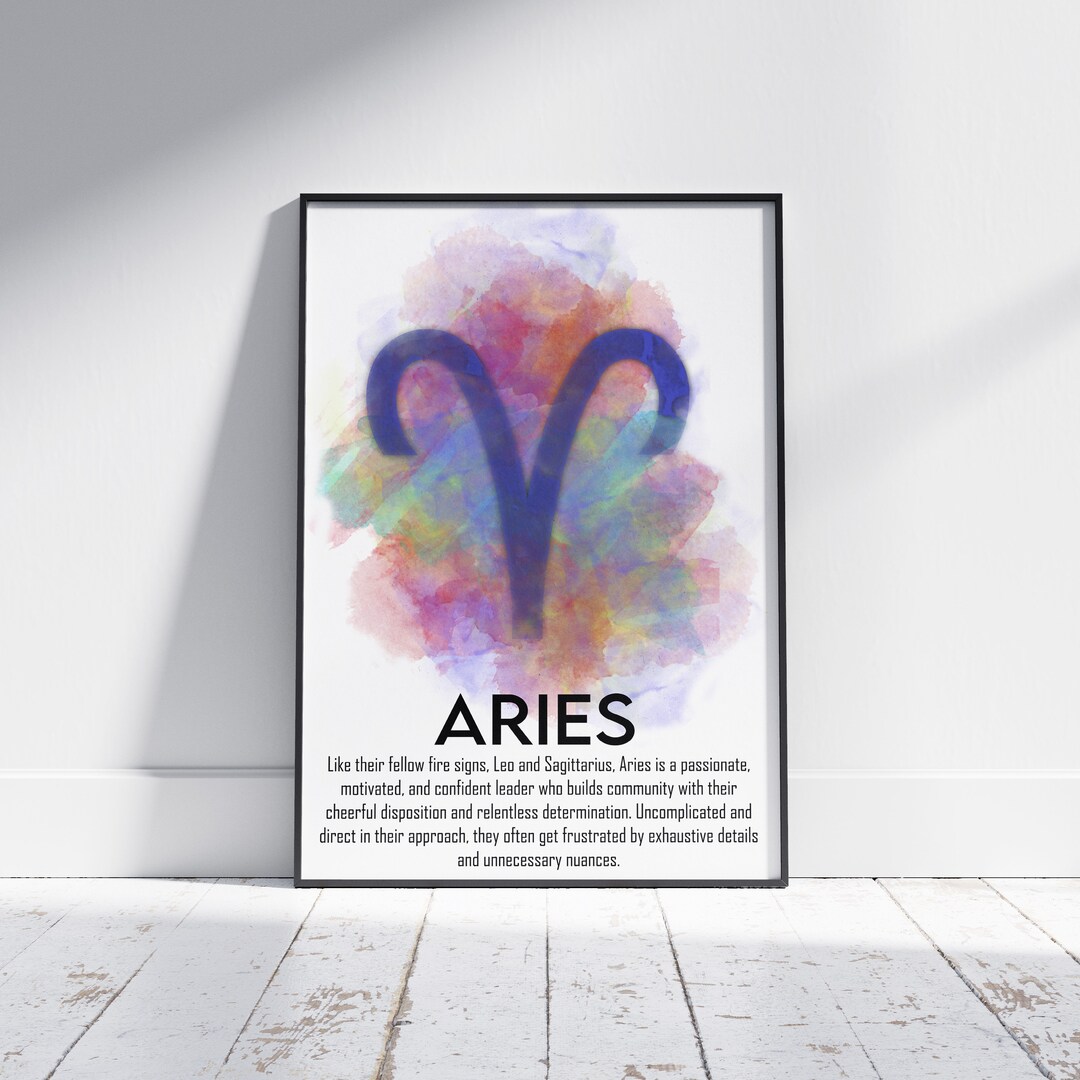 Aries Star Sign Water Colour Wall Poster Print, A4, A3, A2 Zodiac Sign ...