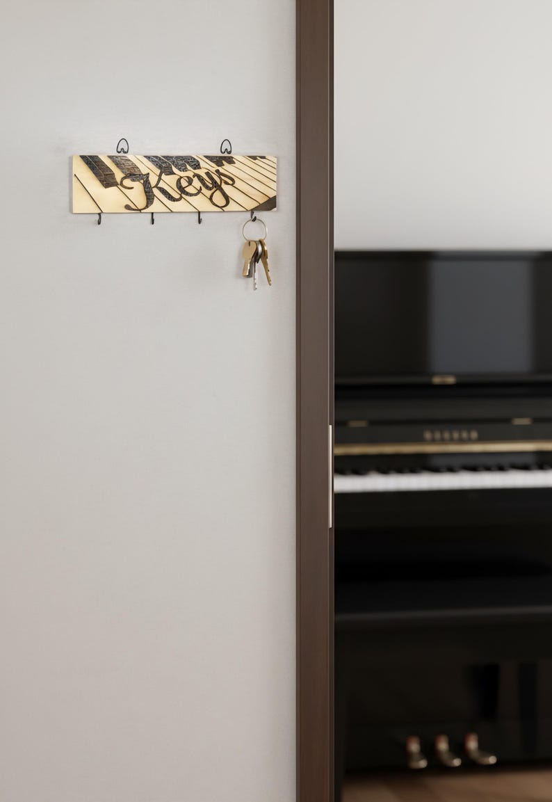 Piano Key Rack Laser Engraved Wall Decor: Pine Wood Gift - Etsy