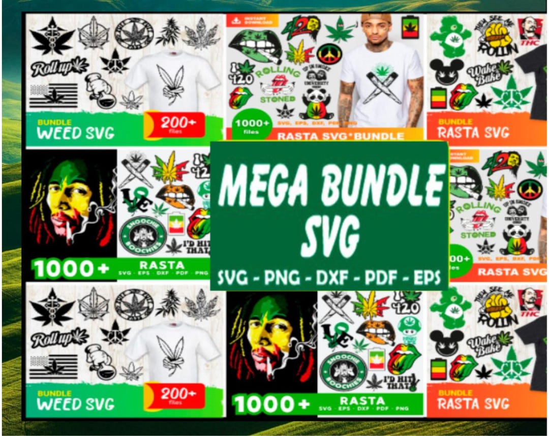 All Rasta Mega Bundle Svg, Cannabis Weed Svg, Cannabis Leaf Svg - Etsy