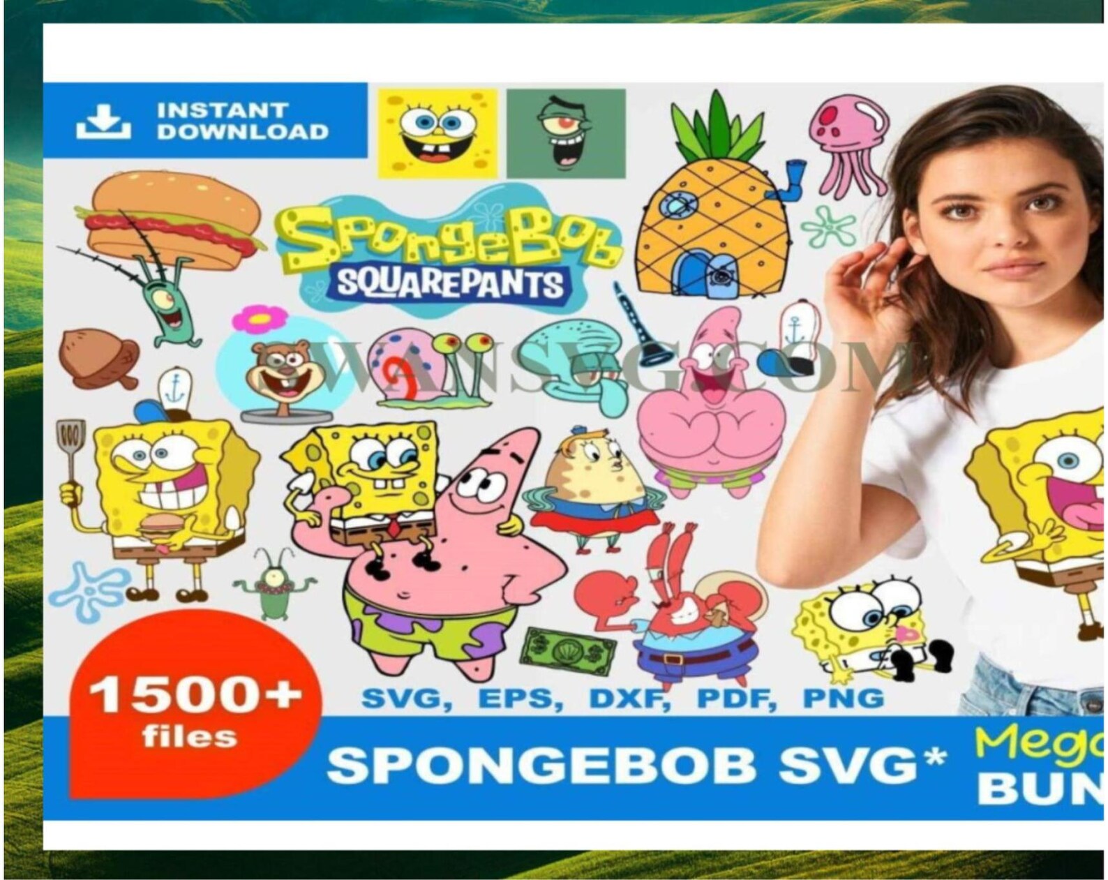 1500 Spongebob Mega Bundle, Trending Svg, Spongebob Characters Svg - Etsy