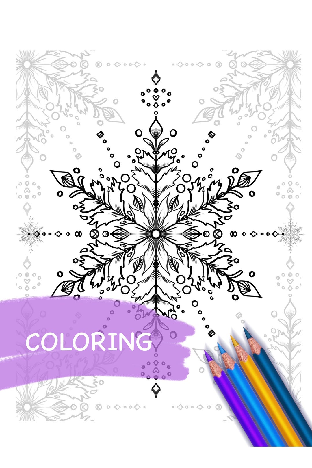Mandala Snowflake Coloring Page • Incl. Drawing Tutorial ...