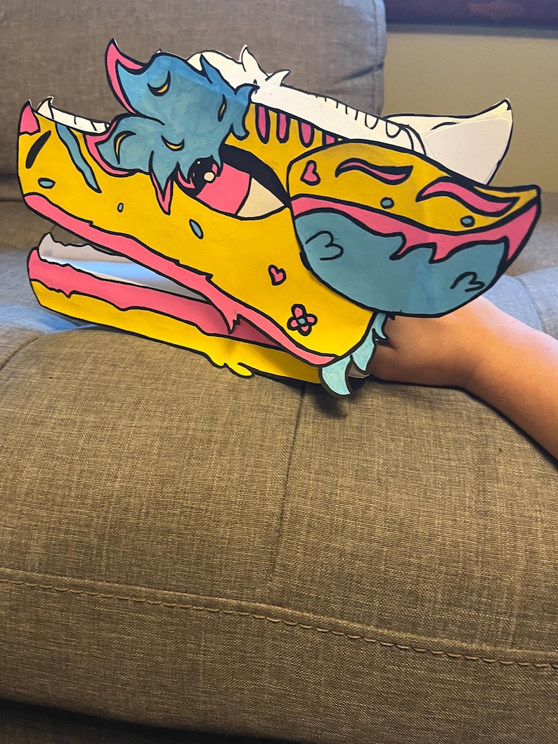 Paper Dragon Paper Puppet Original Design Dragon READ DESC BEFORE Order ...