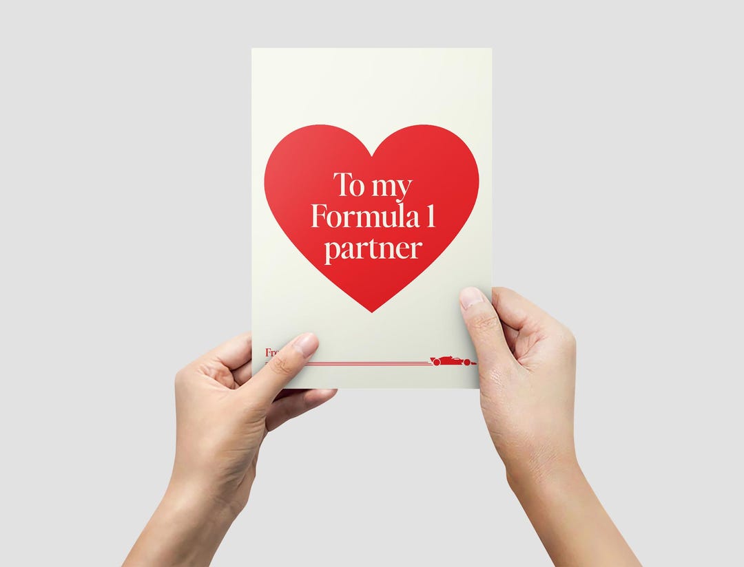 Formula 1 Anniversary Card, Racing Partner Love Gift (digital Download ...