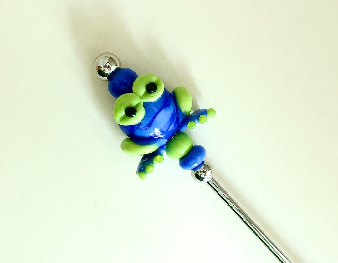 Glass Frog Cocktail Stirrer, Blue Frog Cocktail Swizzle Stick, Frog ...