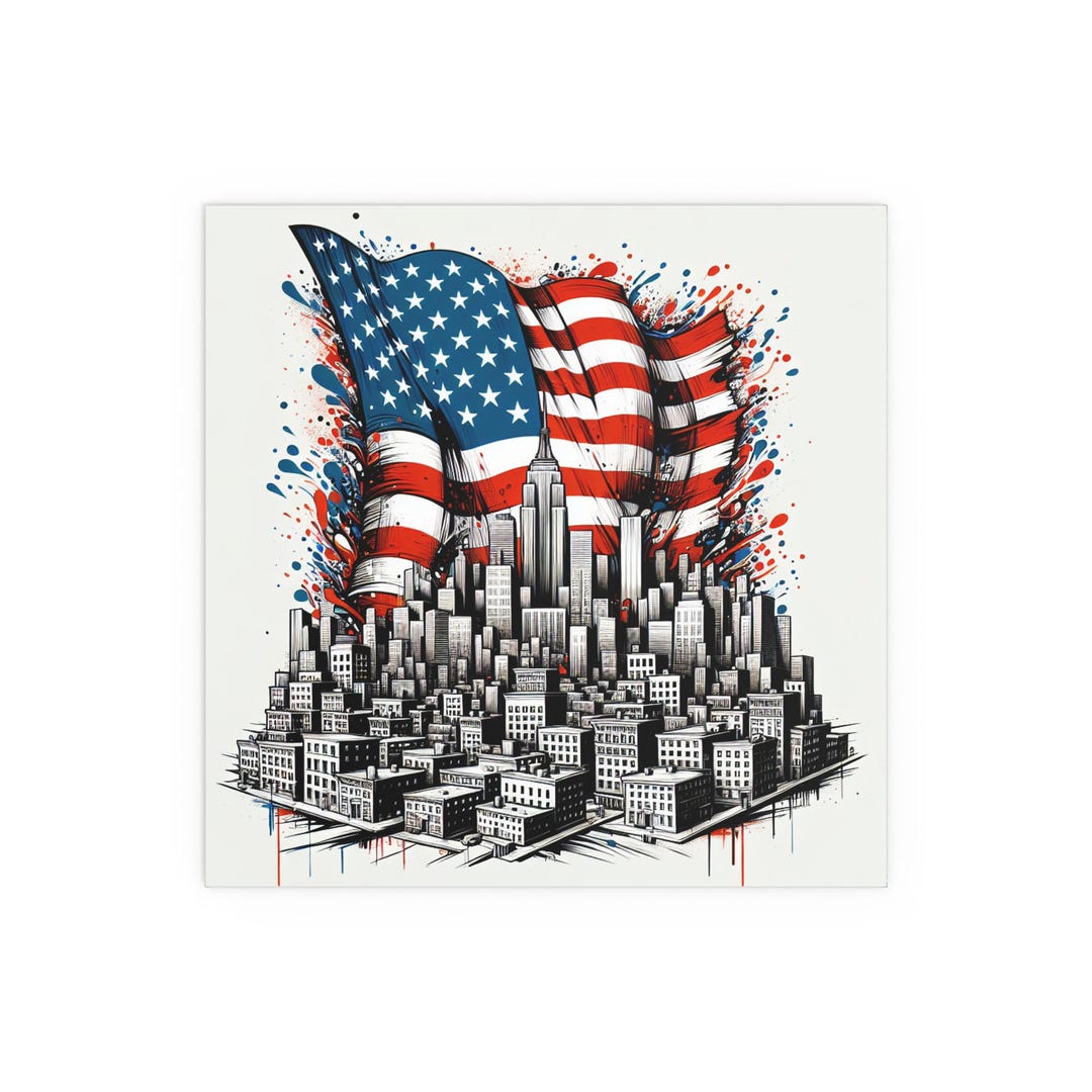 Patriotic Poster, USA Flag Art, 4th of July Wall Decor, Home Office ...