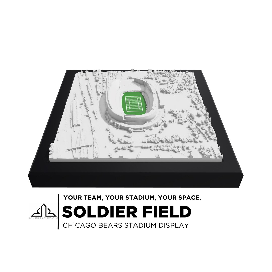 9” X 9” Soldier Field Stadium 3D Model - Chicago Bears Art & Decor - Etsy