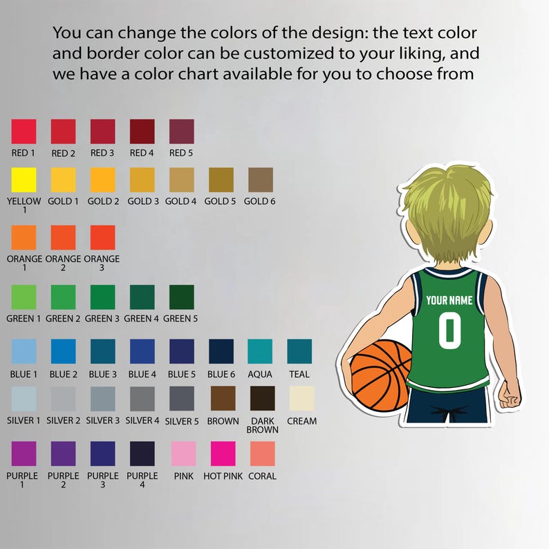 Personalized Basketball Player Sticker: Custom Name & Number Decal - Etsy