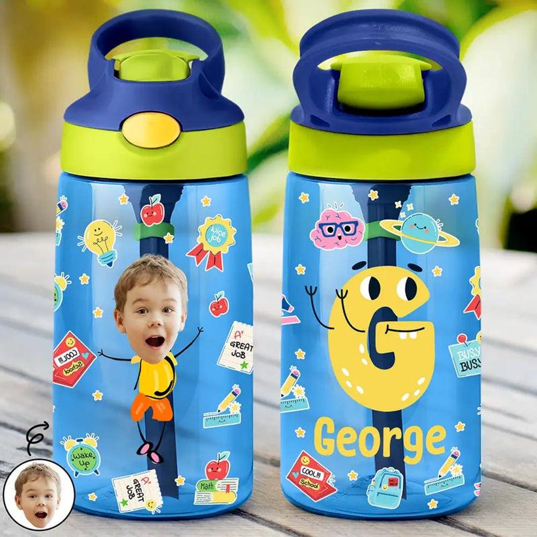 Personalized Kids Water Bottle: Photo & Name, Back to School Gift - Etsy