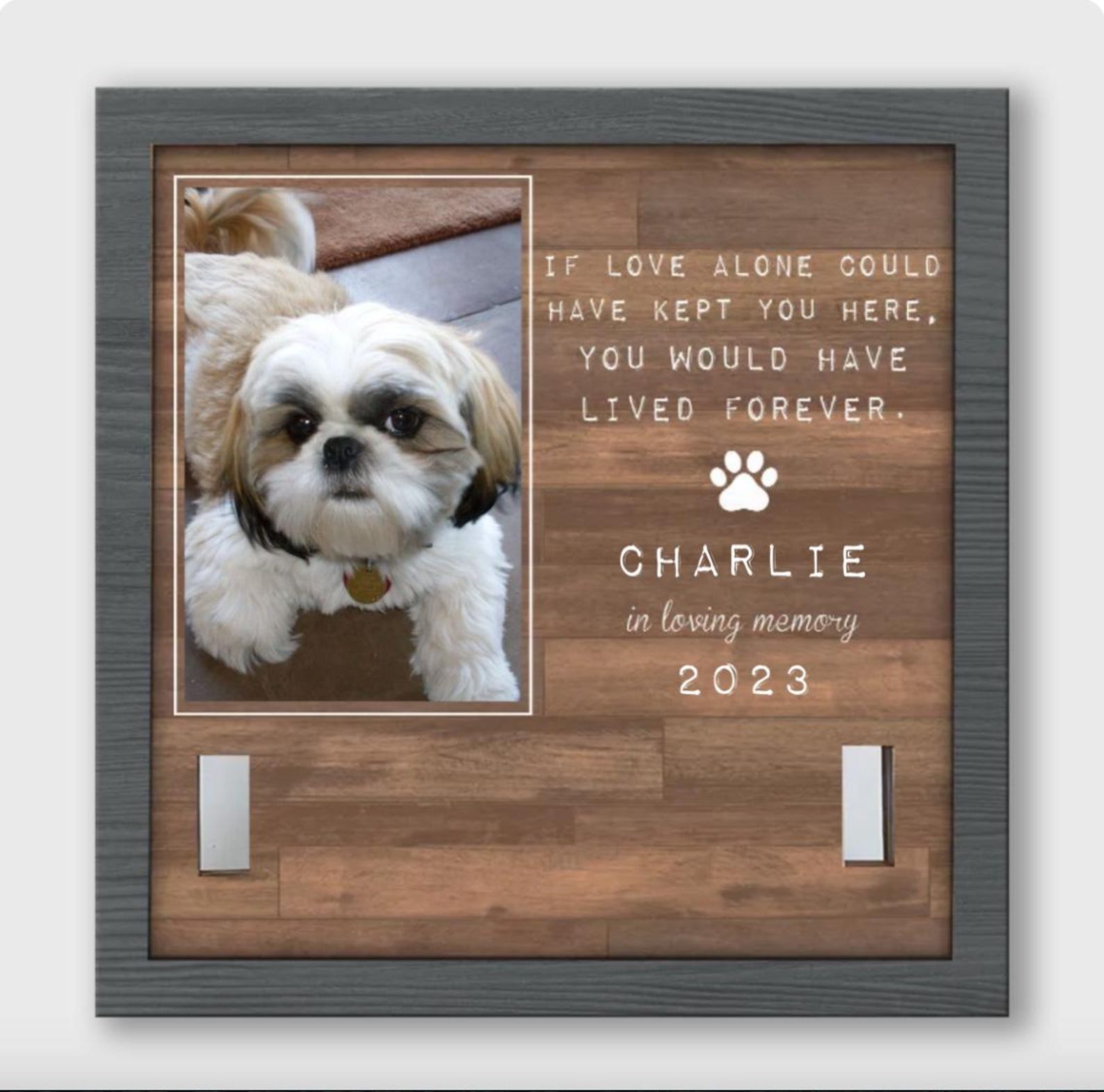 Personalized Pet Memorial Sign: Custom Photo & Collar Frame - Etsy