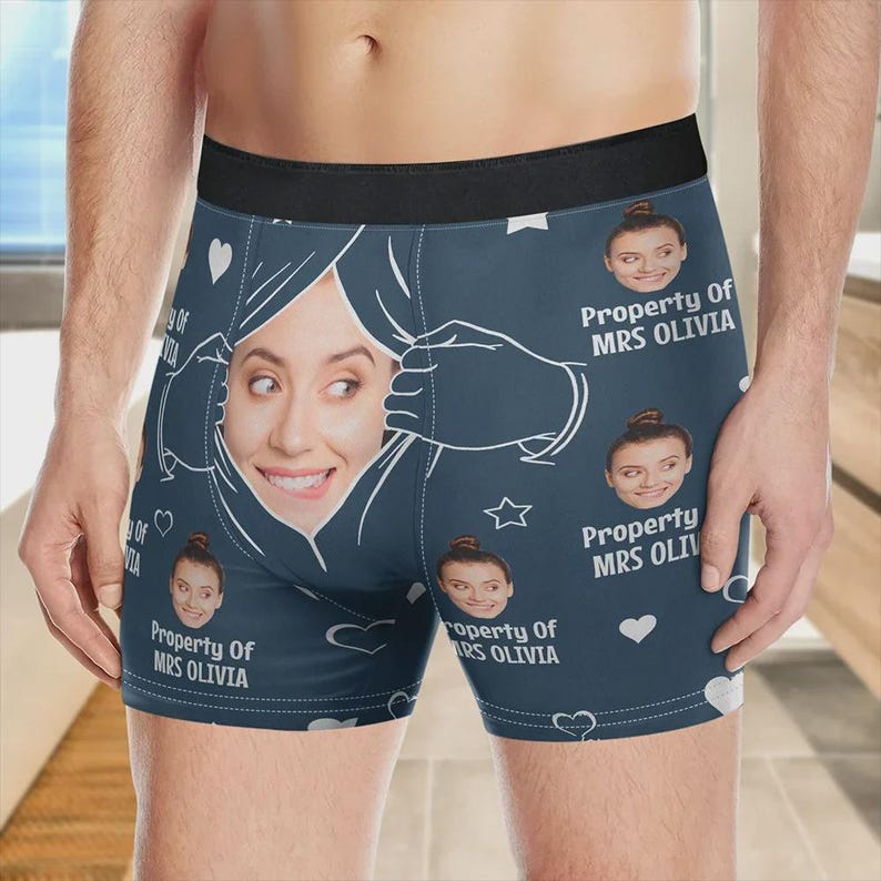 Couples Personalized Boxer Briefs, Custom Photo Valentine Underwear ...