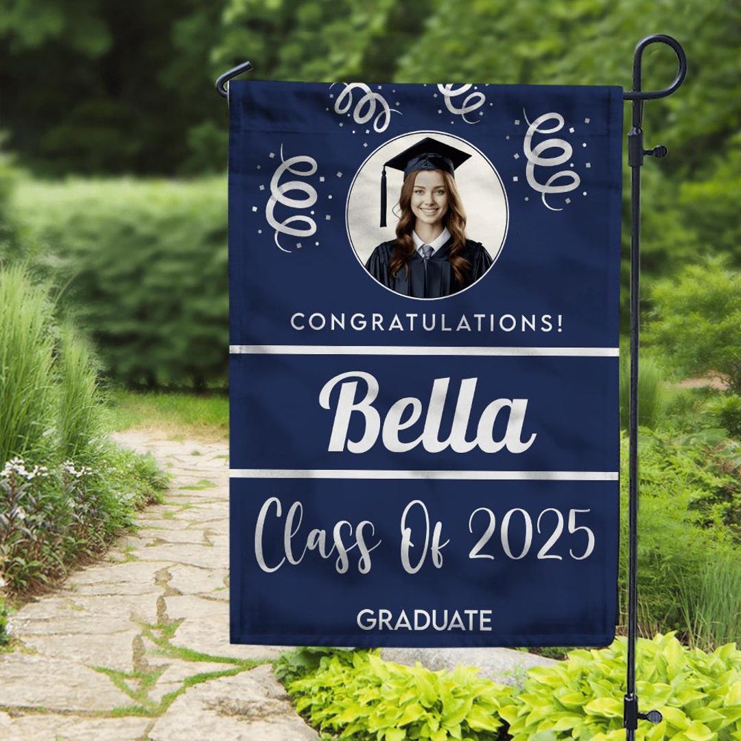 Custom Photo Graduation Flag, Graduate Garden Flag, College Grad Flag ...