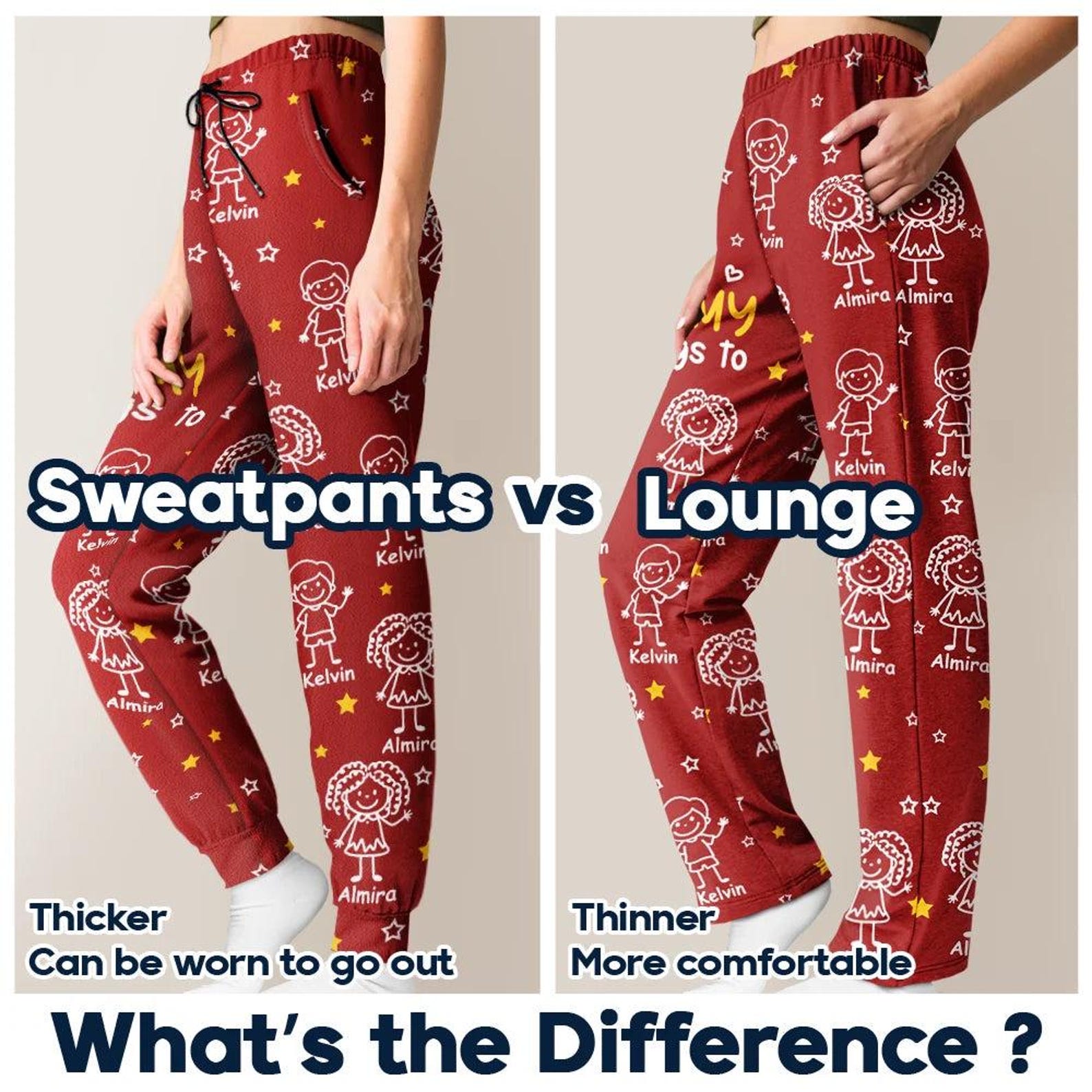 Custom Kids Names Pajama Pants, Personalized Grandpa Lounge Pants - Etsy