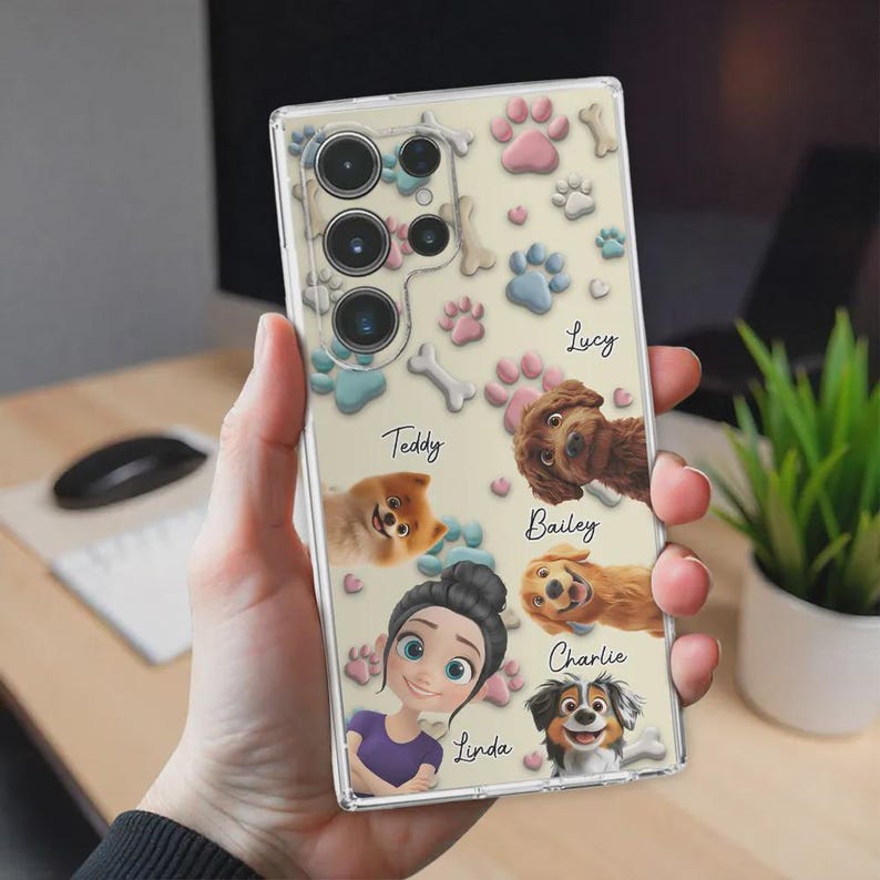 Custom Cartoon Pet Phone Case: Personalized Dog Mom Gift - Etsy