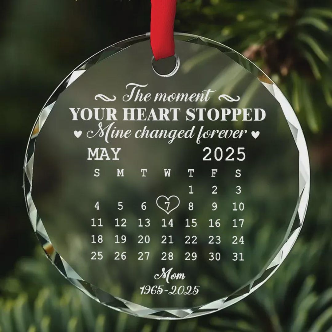 Personalized Memorial Glass Ornament: Custom Date Remembrance Gift - Etsy
