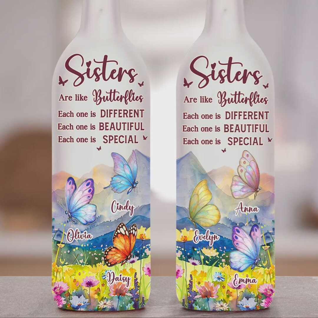 Personalized Soul Sister Bottle Lamp, Butterfly Keepsake Gift - Etsy