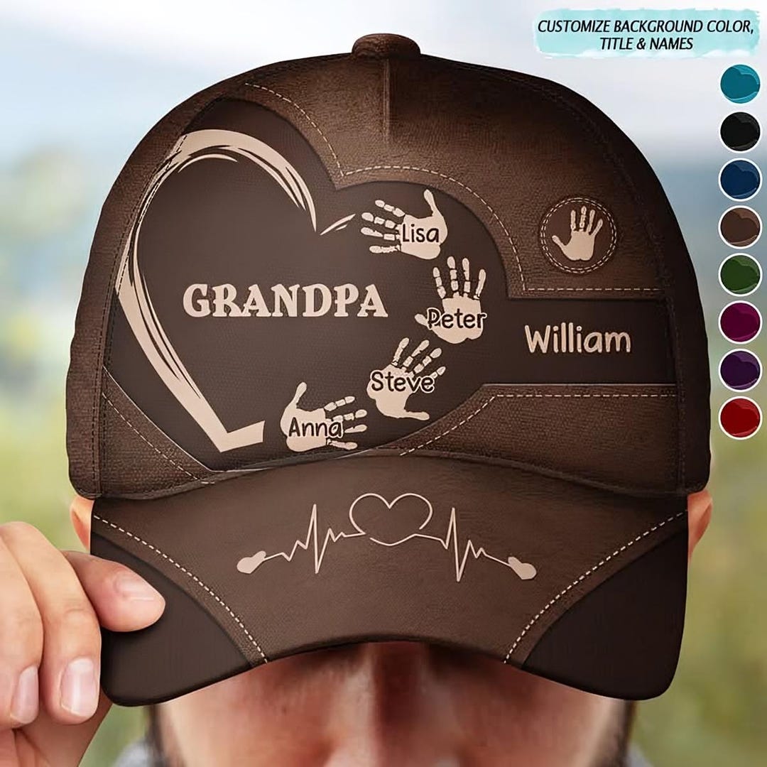 Personalized Handprint Cap, Custom Father's Day Gift - Etsy