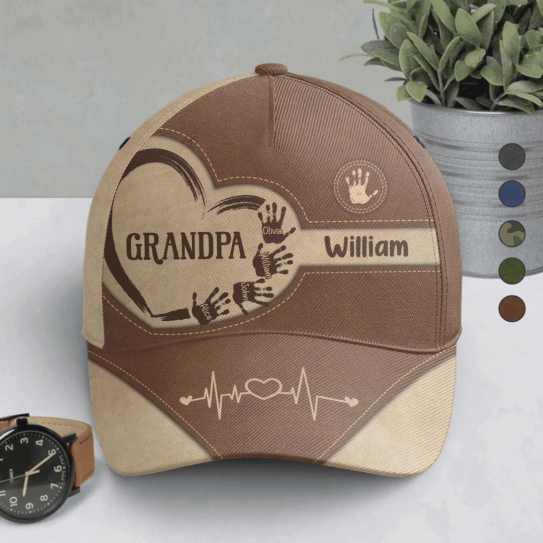 Personalized Handprint Classic Cap – Gift for Dad, Grandpa - Etsy