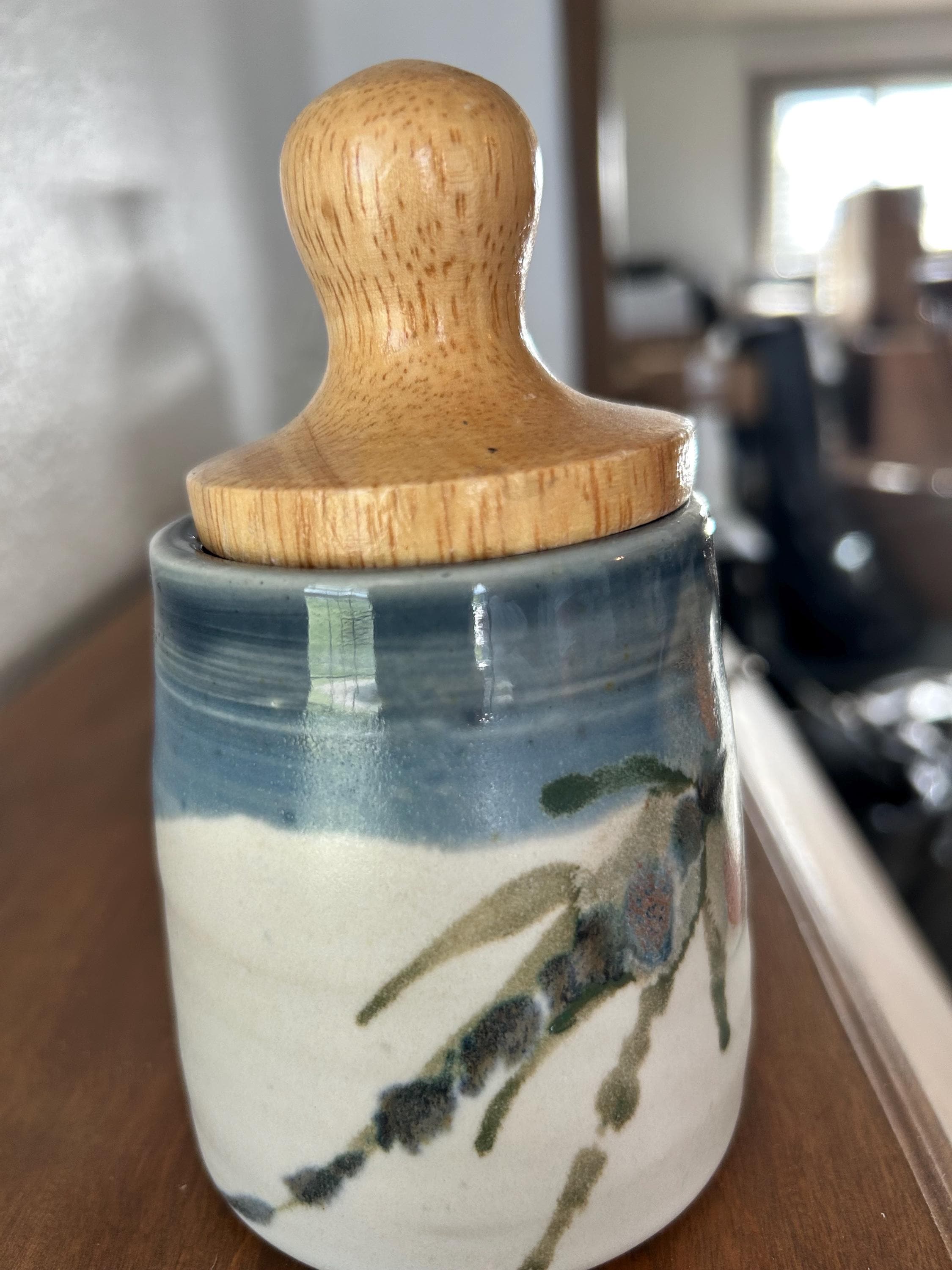 Handcrafted Ceramic Brush Holder & Natural Wood Brush Set - Etsy
