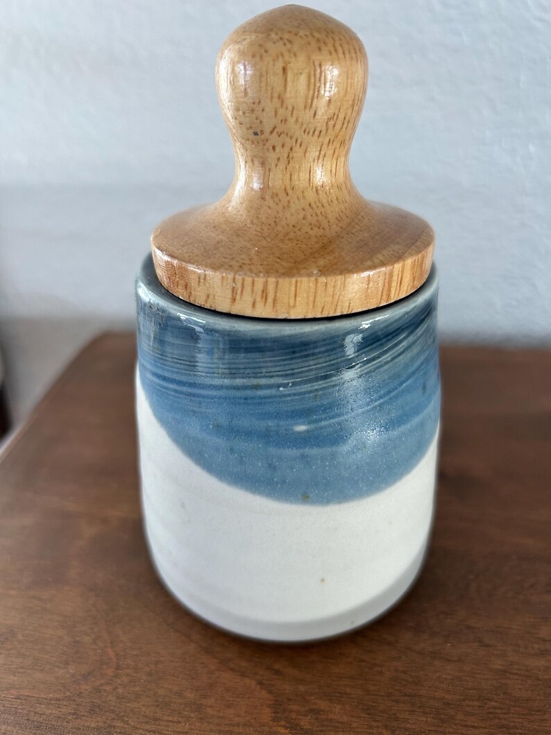 Handcrafted Ceramic Brush Holder & Natural Wood Brush Set - Etsy