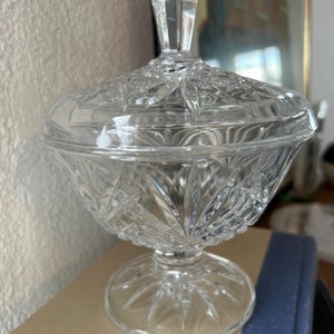 Vintage Brilliant Crystal Footed Candy Dish With Lid - Etsy